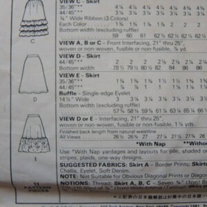 Vintage 1980s Mccalls Sewing Pattern 7554 Misses' Skirts UNCUT Size 14 ...