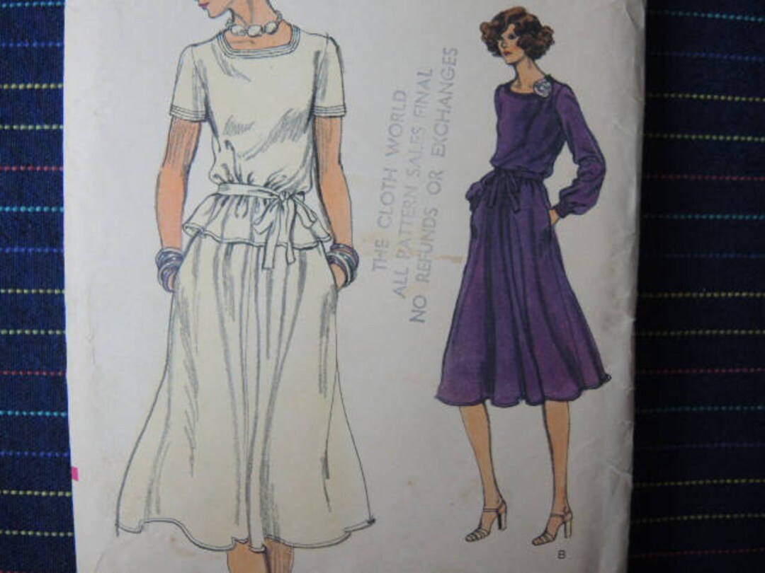 Vintage 1970s Vogue Sewing Pattern 9428 Misses Dress or Top and Skirt ...