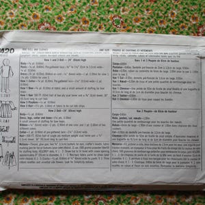 Vintage 1980s Simplicity Sewing Pattern 7420 Stuffed Rag Doll and ...