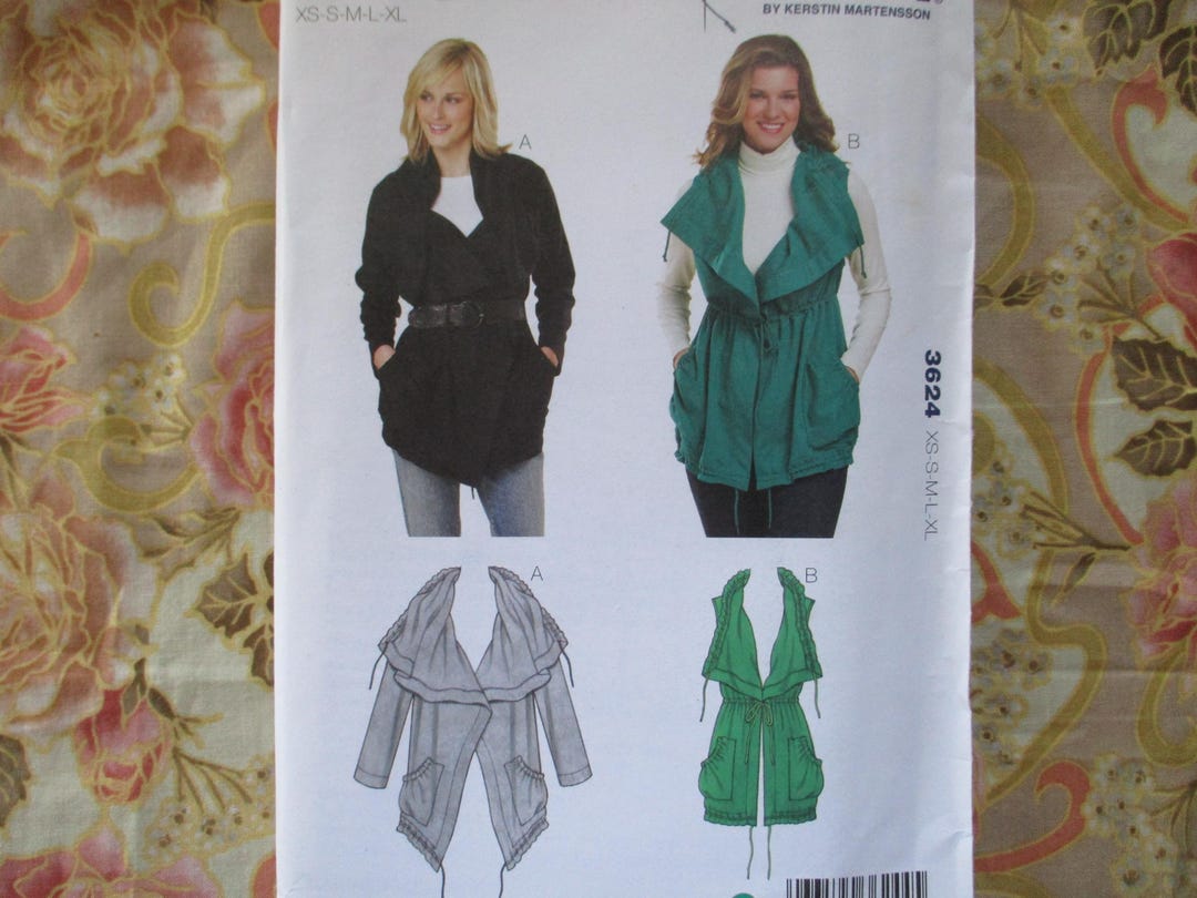 2000s Kwik Sew Sewing Pattern 3624 Misses Jacket and Vest Sizes XS-XL ...