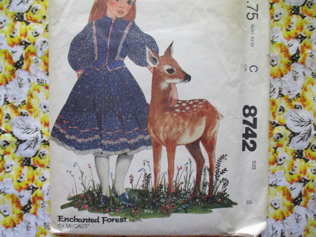 Vintage 1980s Mccalls Sewing Pattern 8742 Girls' Dress and Vest Size 8 ...