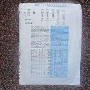 Vintage 1980s Vogue Basic Design Sewing Pattern 1846 Misses Dress Size ...