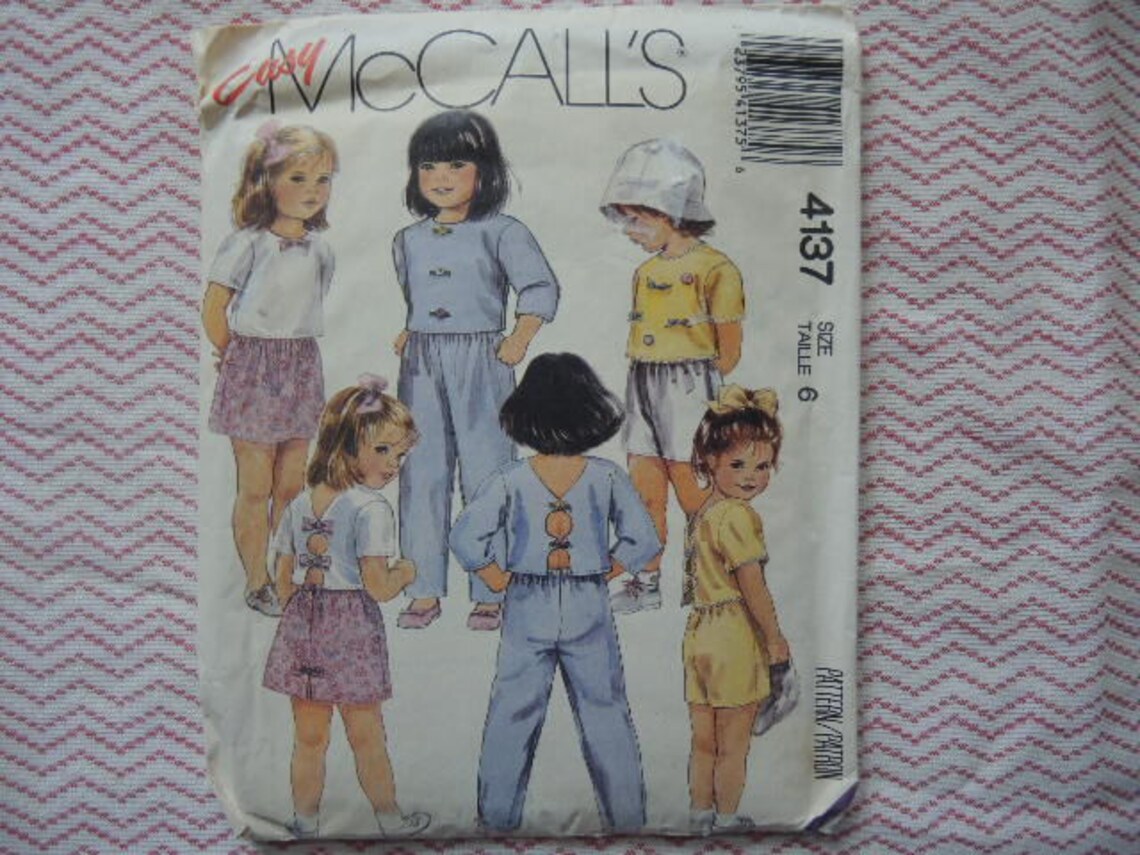 Vintage 1980s McCalls sewing pattern 4137 Girls' top skirt | Etsy