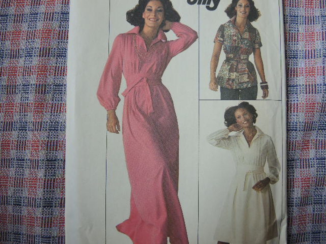 Vintage 1970s Simplicity Sewing Pattern 7617 Jiffy Dress in Two Lengths ...
