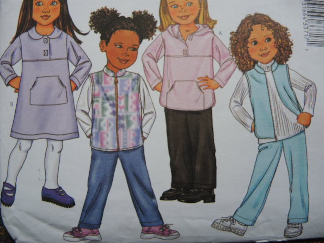 2000s Sewing Pattern Butterick 3214 Toddler and Girls Vest Top Dress ...