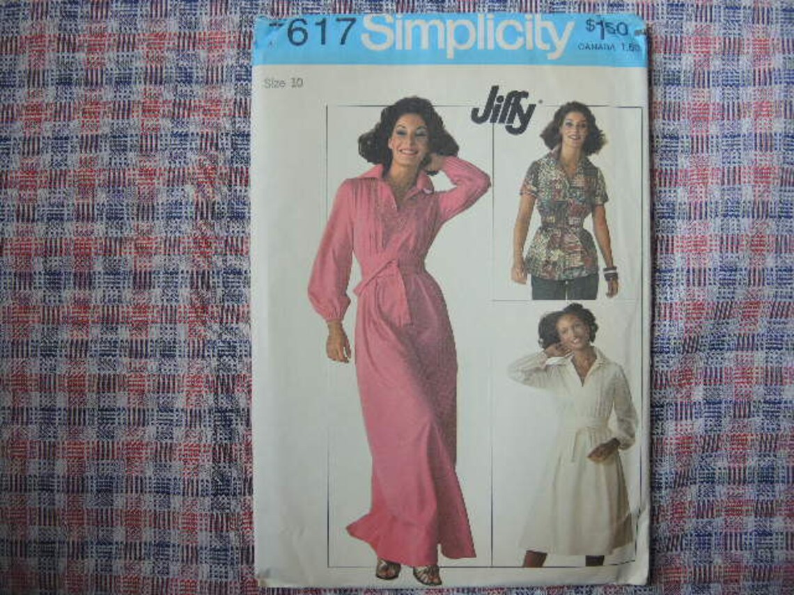 Vintage 1970s Simplicity Sewing Pattern 7617 Jiffy Dress in - Etsy