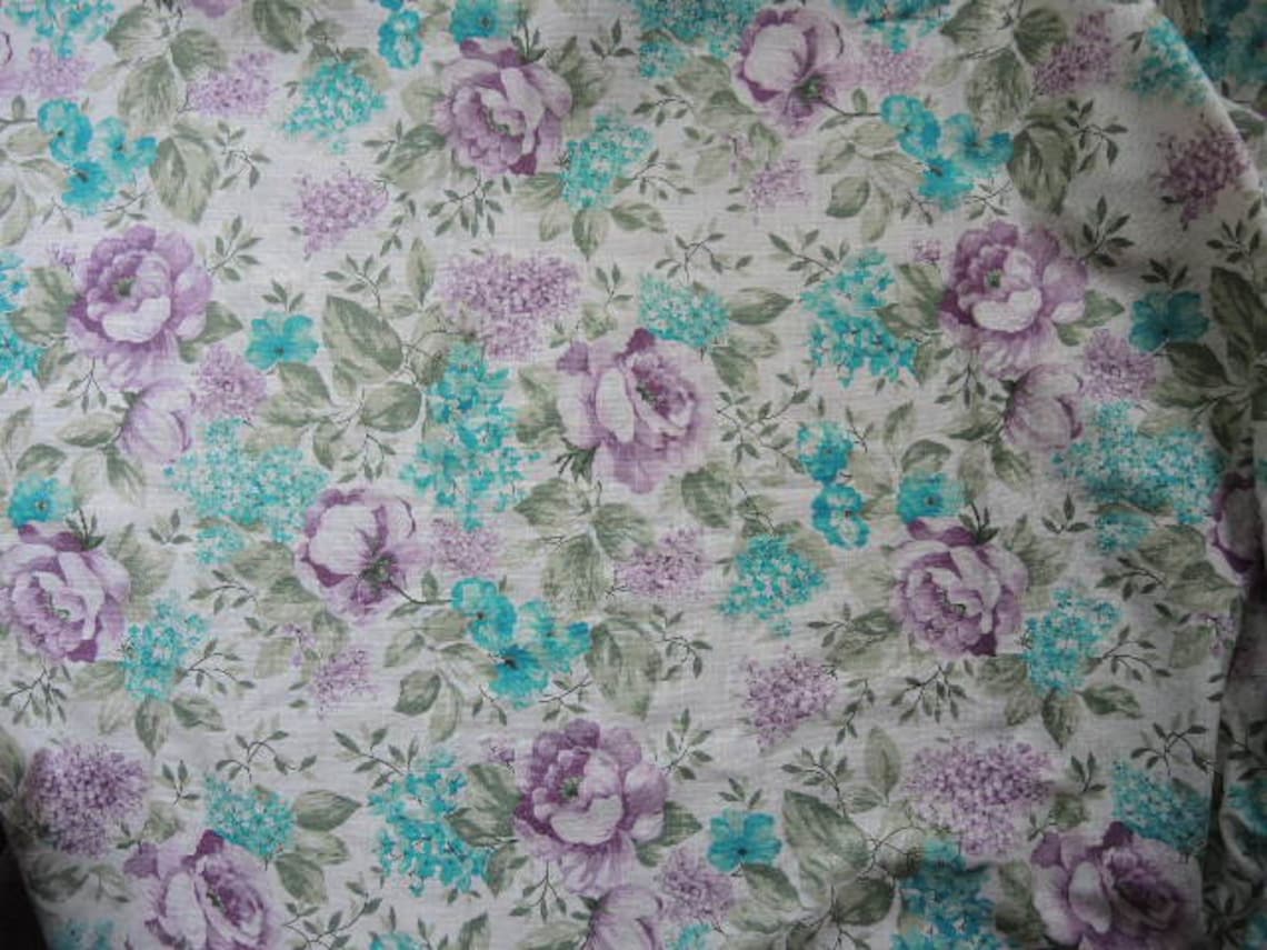 Vintage 1980s Cotton Polyester Decor Fabric Large Print Floral | Etsy