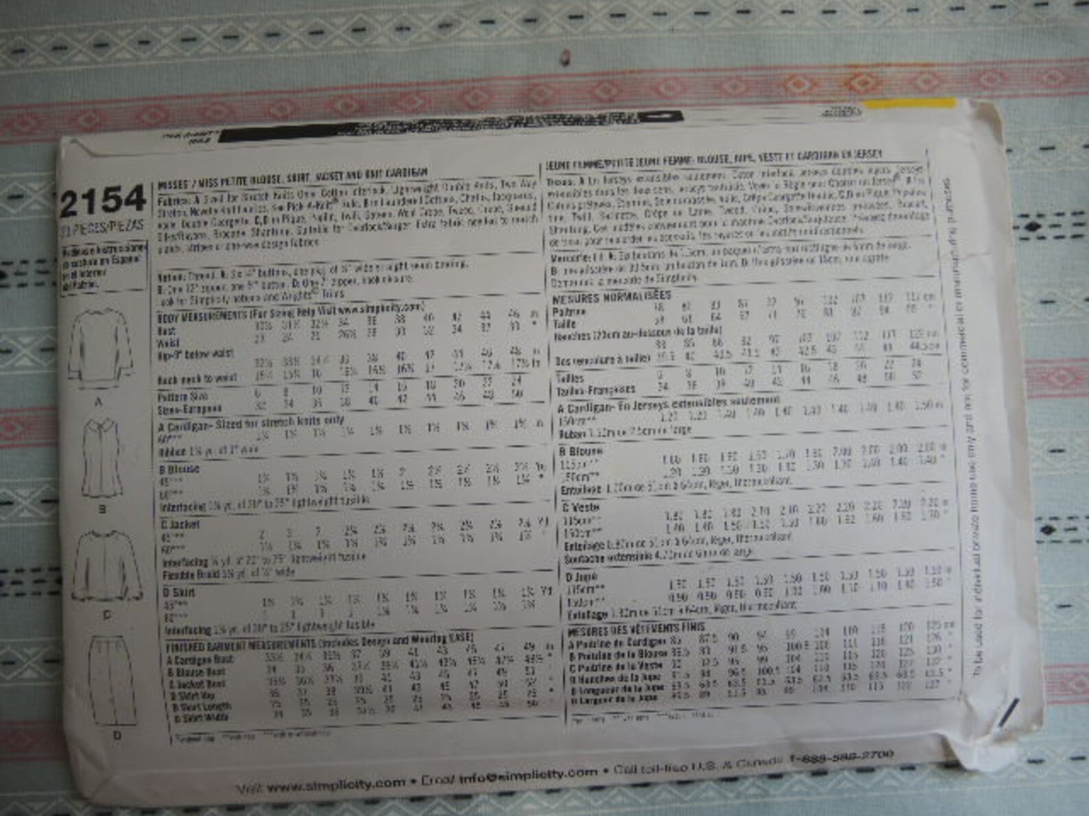 2000s Simplicity Sewing Pattern 2154 Misses Reissued Vintage - Etsy