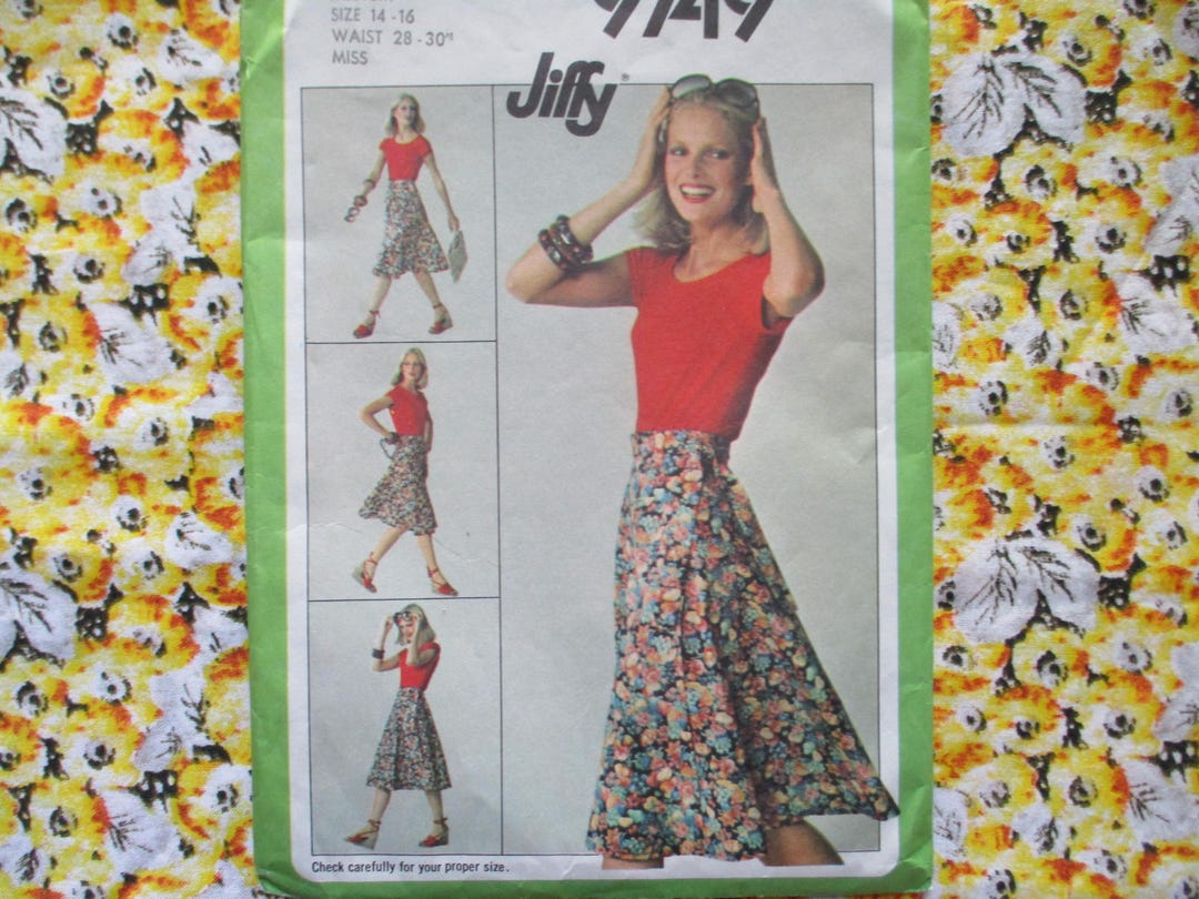 Vintage 1980s Simplicity Sewing Pattern 9749 Jiffy Front Wrap Skirt ...