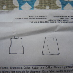 1990s Simplicity Sewing Pattern 7715 UNCUT Girls Skirt and Vest Size 7 ...