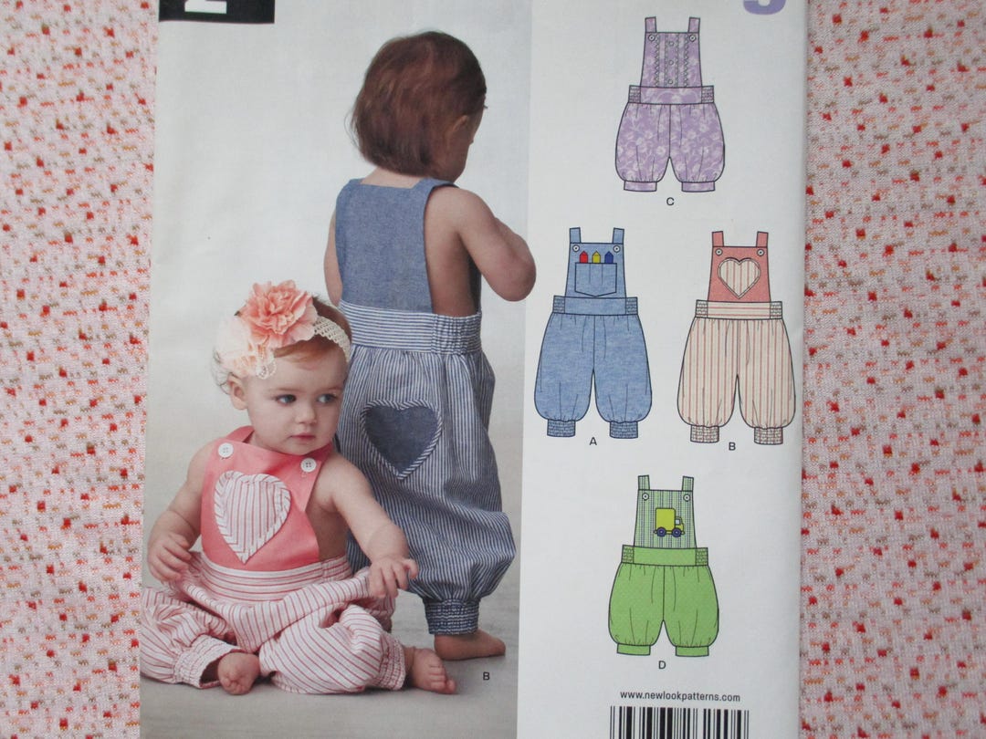 2000s New Look Sewing Pattern 6240 Baby Infant Overalls Sizes NB-L ...