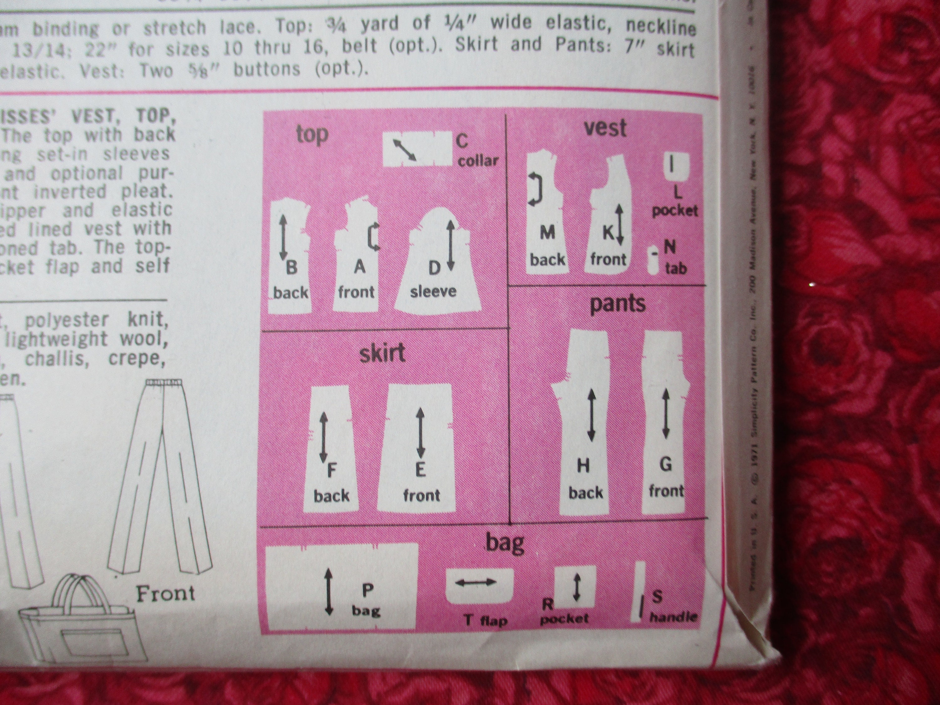 Vintage 1970s simplicity sewing pattern 9611 misses vest top | Etsy