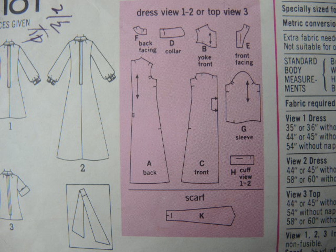 Vintage 1970s Simplicity Sewing Pattern 7181 Misses Dress in - Etsy ...