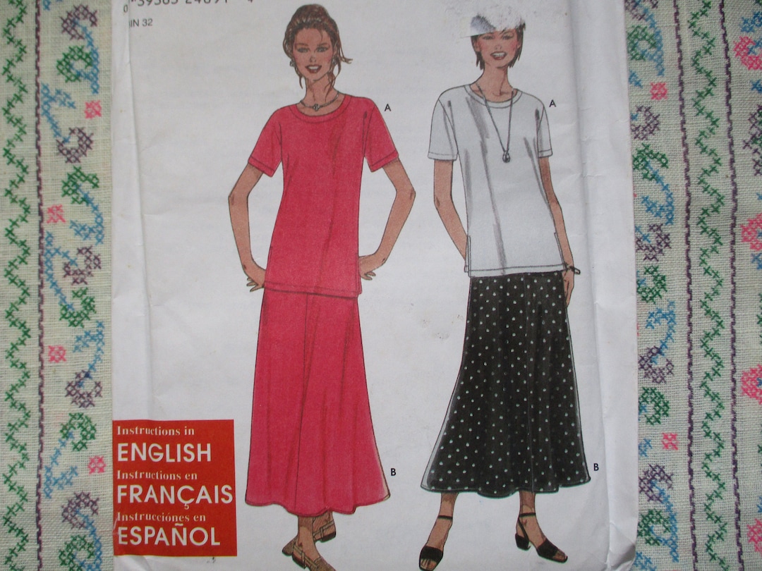 2000s Sewing Pattern Simplicity 9277 Misses Top and Skirt UNCUT Sizes ...