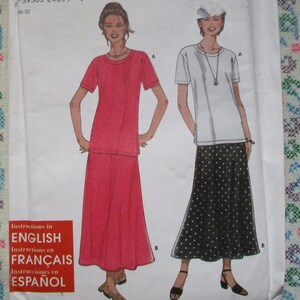 2000s Sewing Pattern Simplicity 9277 Misses Top and Skirt UNCUT Sizes ...