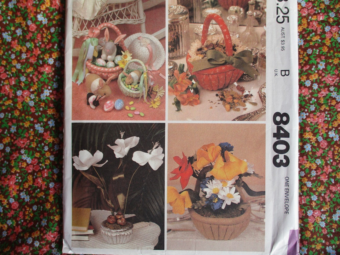 Vintage 1980s Mccalls Sewing Pattern 8403 Easter Crafts Baskets Bunnies ...