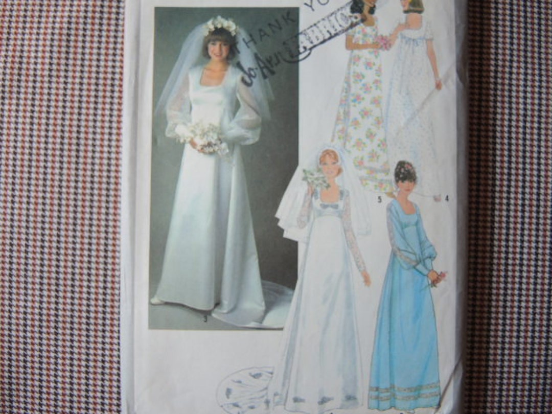Vintage 1970s Simplicity Sewing Pattern 8392 Misses Wedding and ...