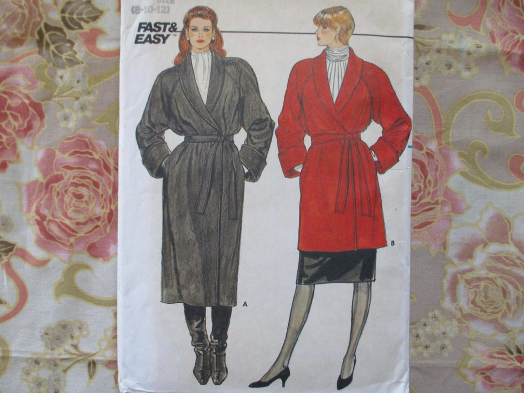 Vintage 1980s Butterick Sewing Pattern 6083 Misses Coat in Two Lengths ...