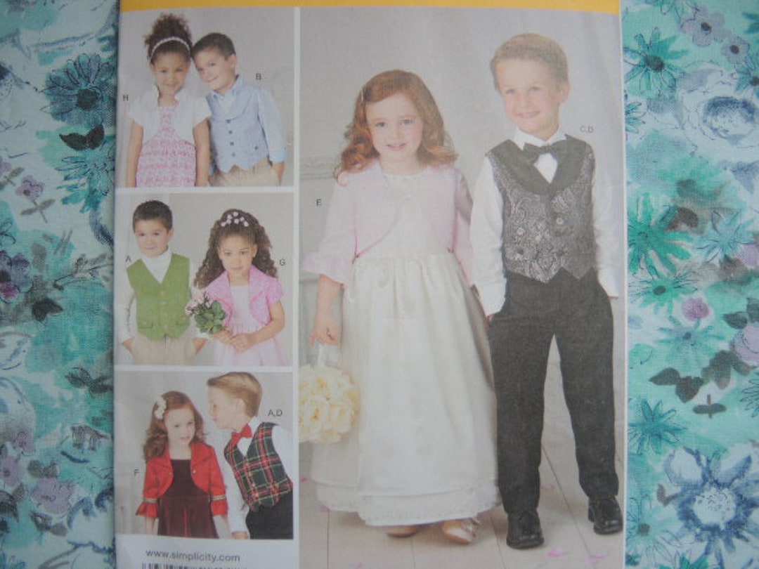 2000s Sewing Pattern Simplicity 1509 Childs Bolero Vest and Bow Tie ...