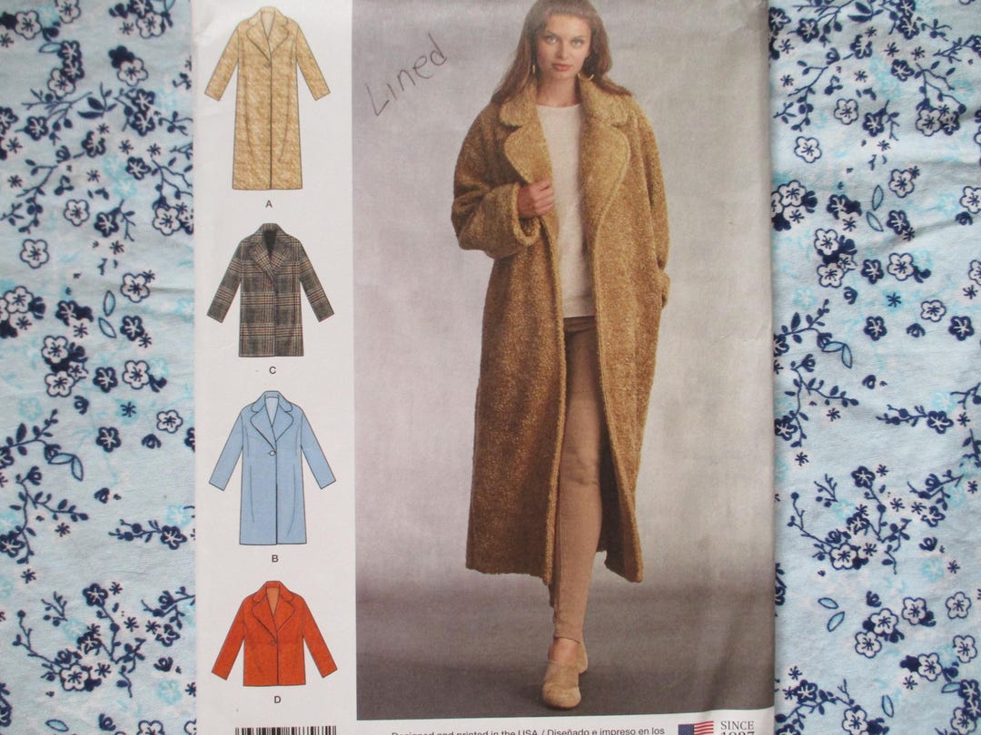 2010s Simplicity Sewing Pattern 8797 Misses Loose Fitting Lined Coat in ...
