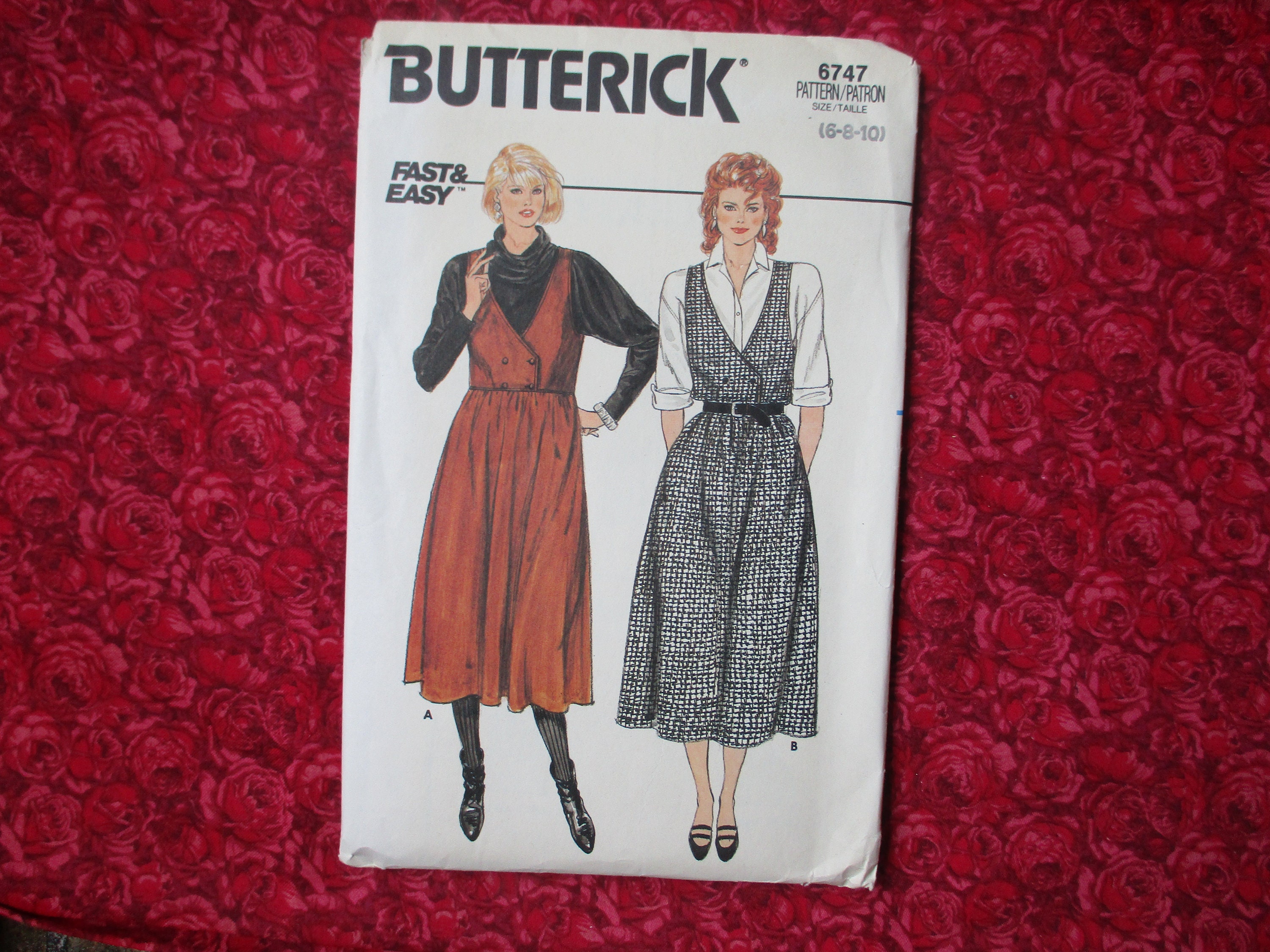 Vintage 1980s Butterick sewing pattern 6747 misses fast & easy | Etsy