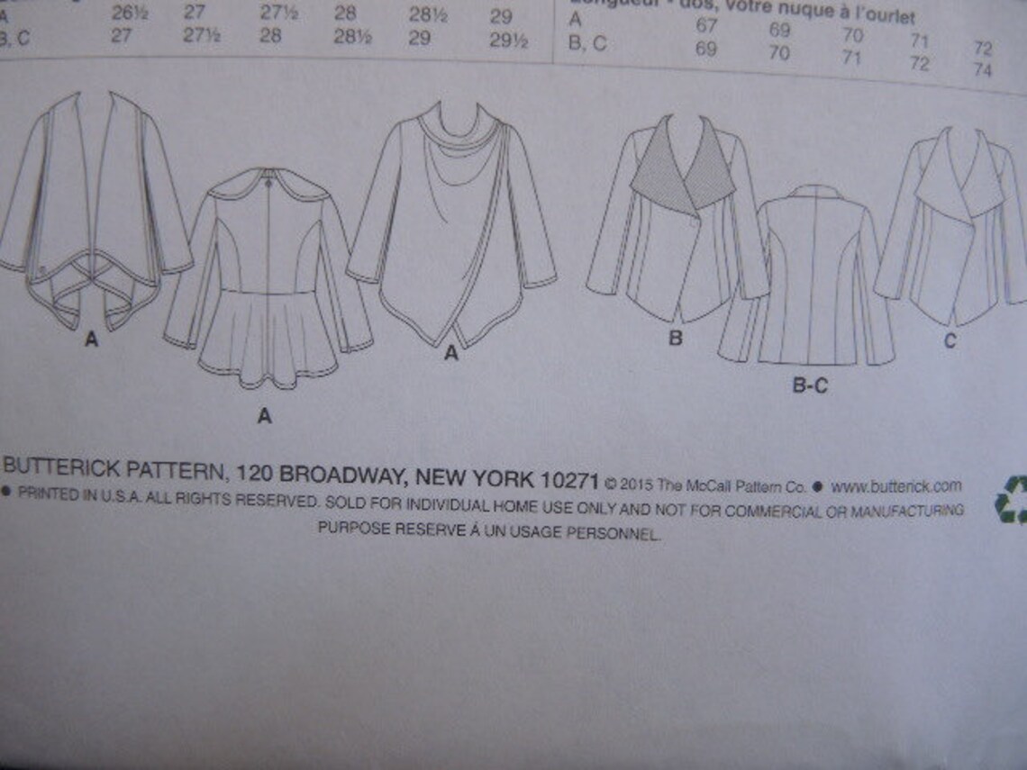 2000s Sewing Pattern Butterick 6255 Misses Coat With Collar | Etsy