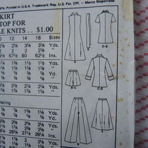 Vintage 1970s Mccalls Sewing Pattern 4069 Misses Dress or Top Skirt and ...