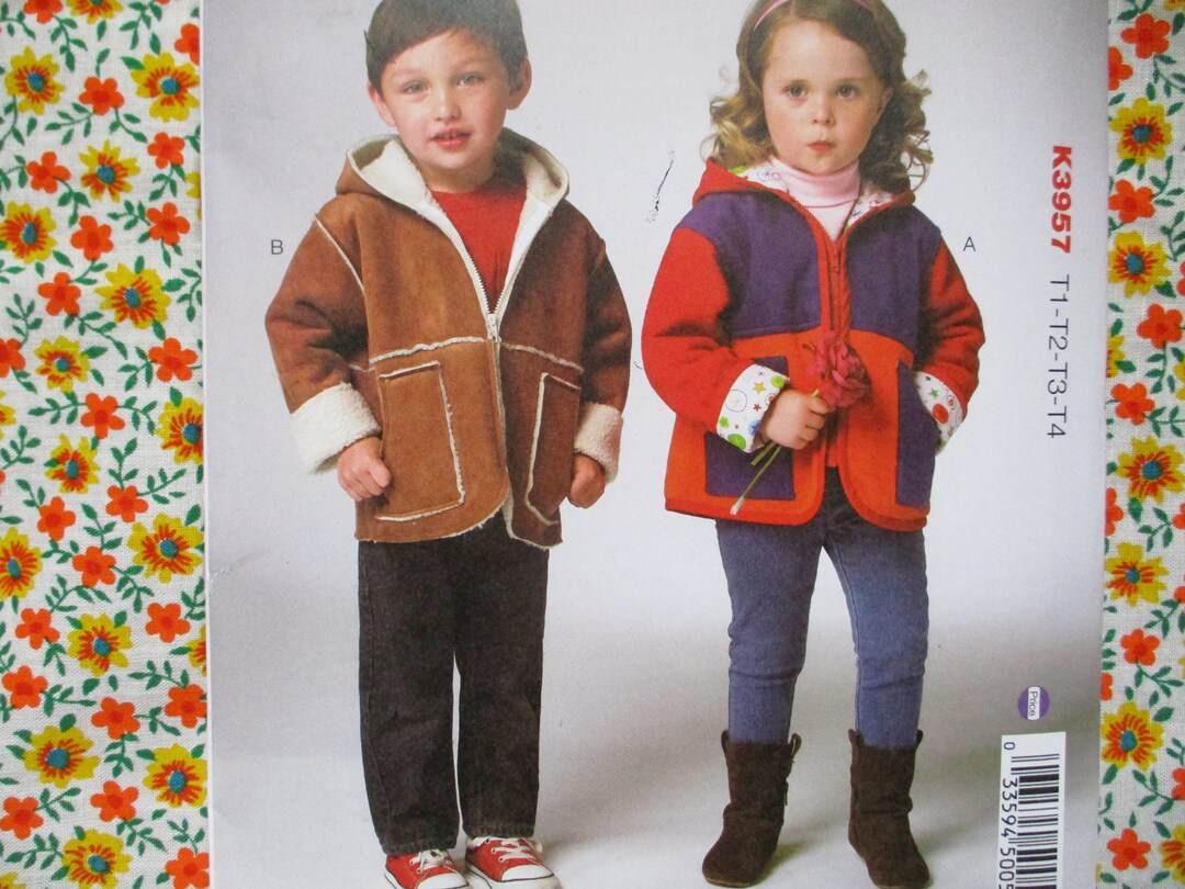 2010s Kwik Sew Sewing Pattern 3957 Toddlers Jacket UNCUT Size 1-2-3-4 ...