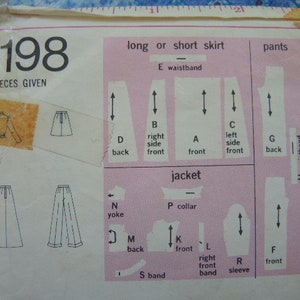Vintage 1970s Simplicity Sewing Pattern 5198 Unline Jacket Skirt in Two ...