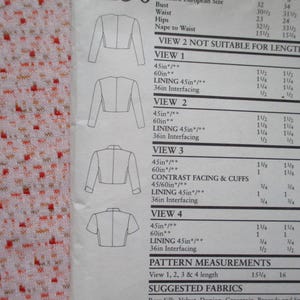 Vintage 1990s New Look Sewing Pattern 6130 Misses Set of Bolero Jackets ...