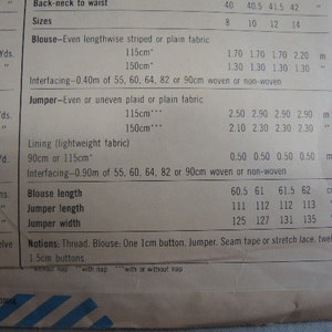 Vintage 1980s Simplicity Sewing Pattern 6181 Misses Button Front Jumper ...