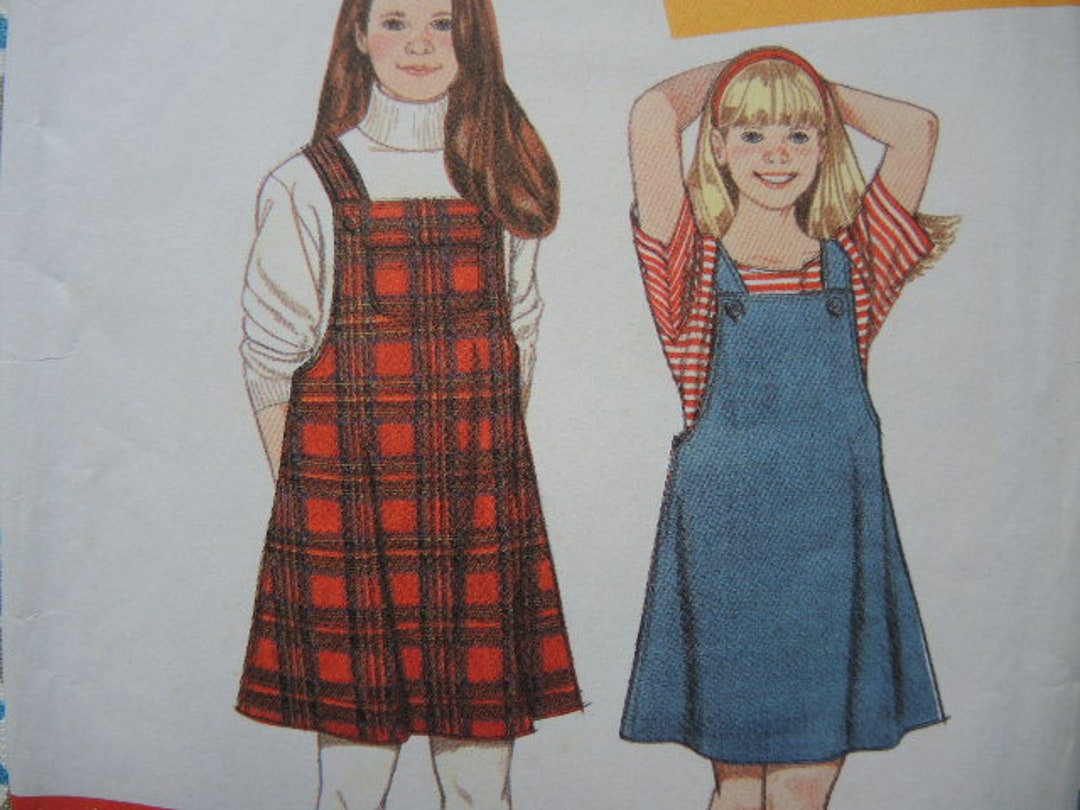 1990s Simplicity Sewing Pattern 9732 Girls Jumper Size 7-10 - Etsy
