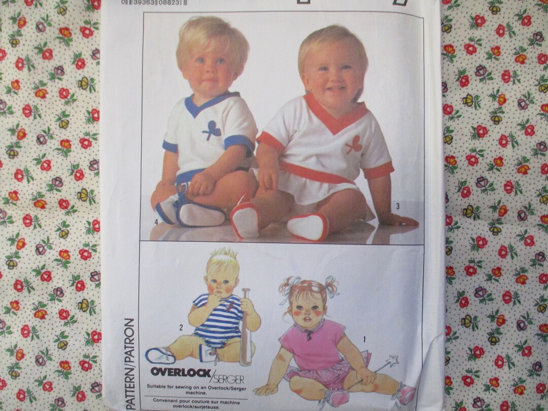 Vintage 1980s Simplicity Sewing Pattern 9131 Toddler Rompers and Shoes ...