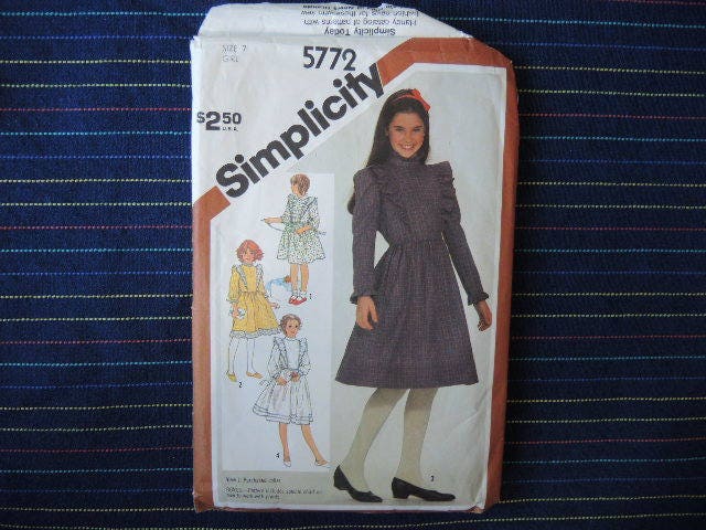 Vintage 1980s simplicity sewing pattern 5772 girls' | Etsy