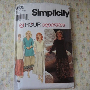 Vintage 1990s Simplicity Sewing Pattern 9802 Misses 2 Hour Separates ...