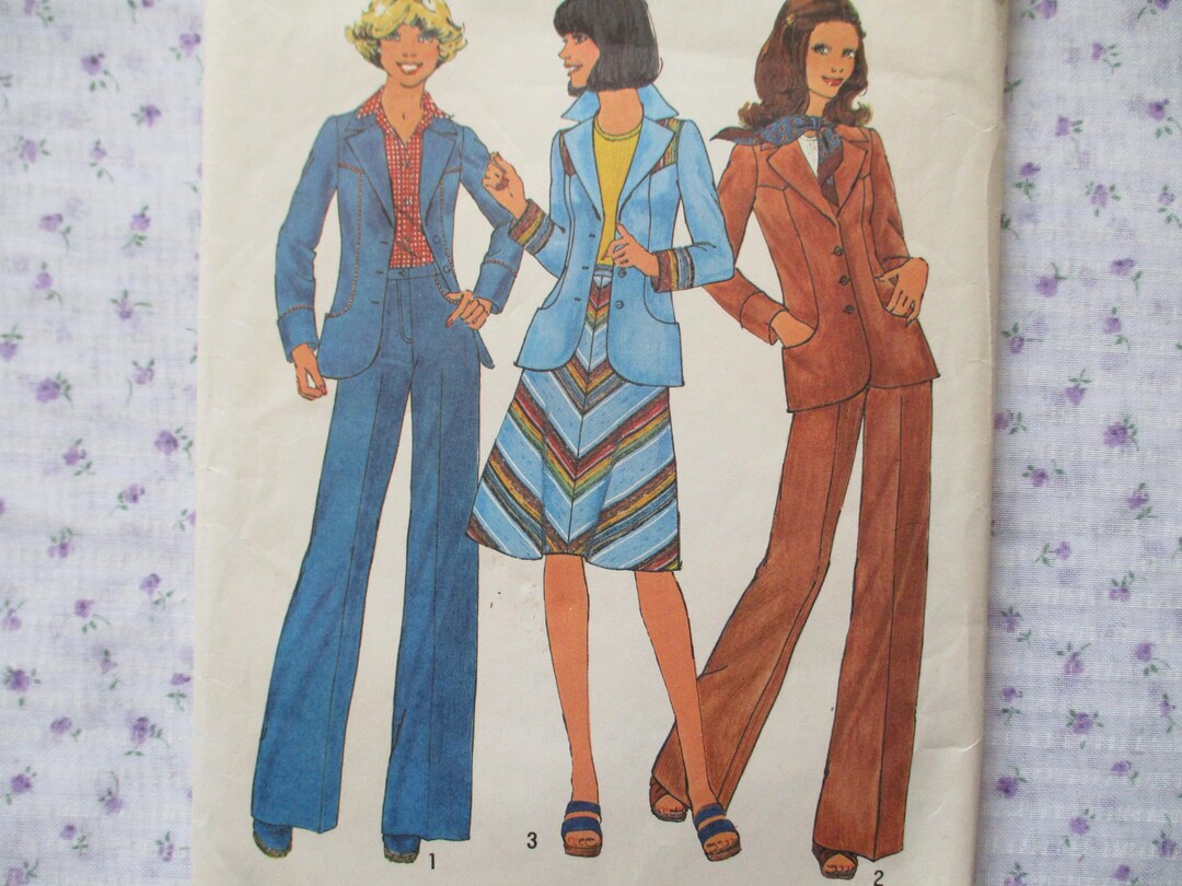 Vintage 1970s Simplicity Sewing Pattern 7442 Designer Fashion Misses ...