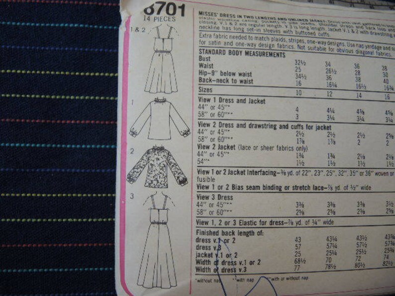 Vintage 1970s Simplicity Sewing Pattern 8701 Misses Dress in | Etsy