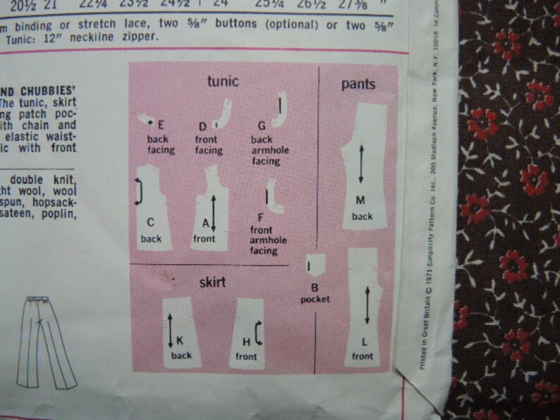 Vintage 1970s Simplicity Sewing Pattern 9590 Girls Jiffy Tunic Skirt ...
