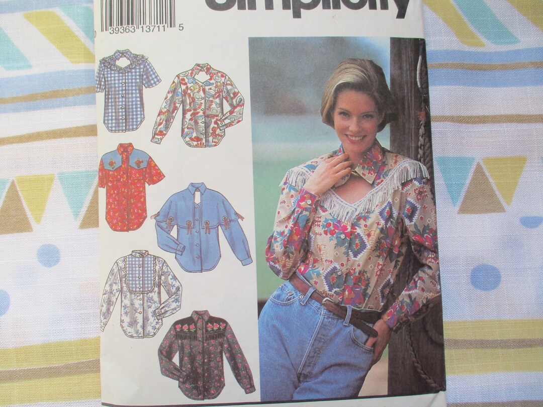 Vintage 1990s Simplicity Sewing Pattern 8259 Misses Western Style ...