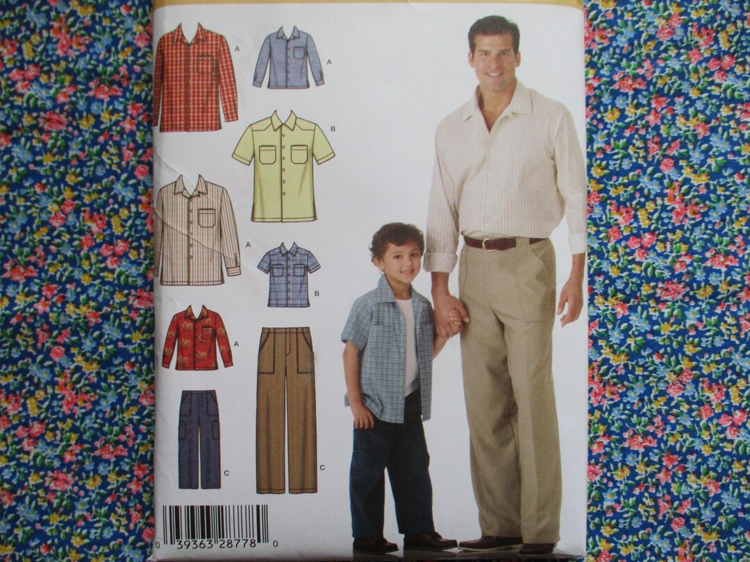 2000s Sewing Pattern Simplicity 4760 Boys and Mens Pants and Shirt Boys ...