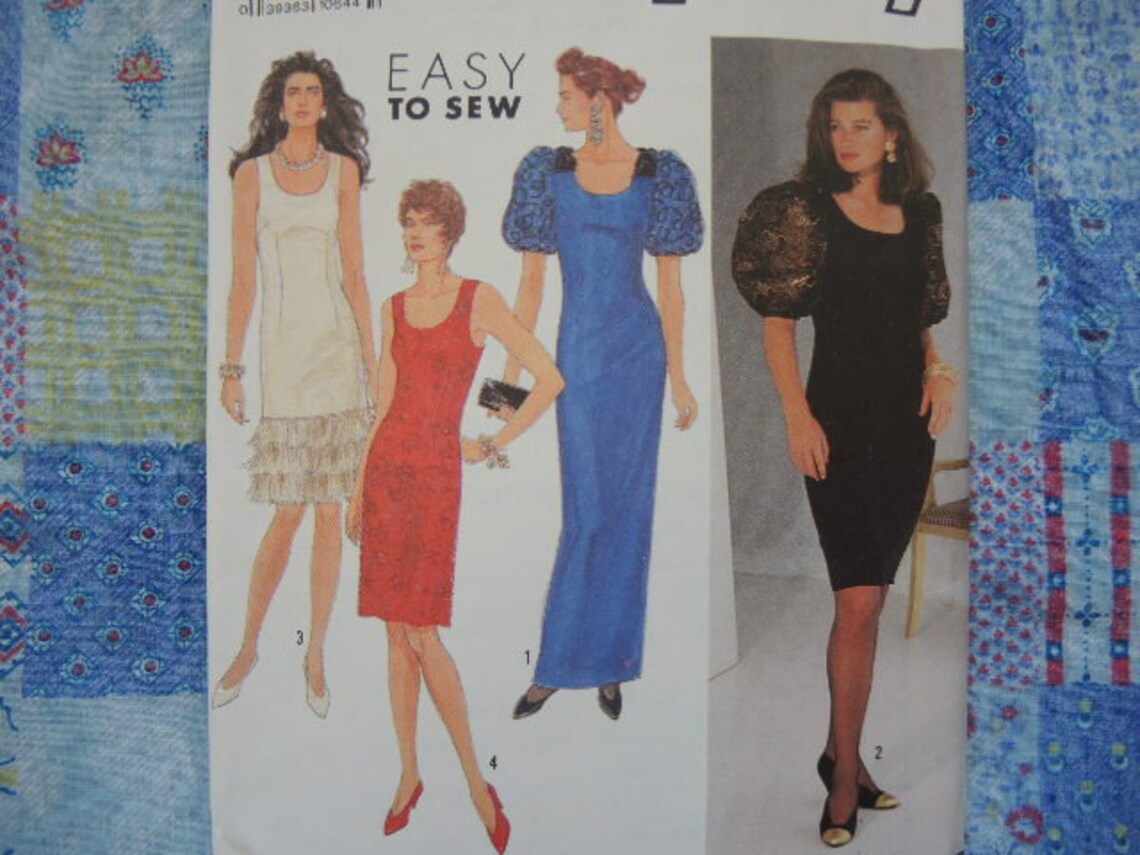 Vintage 1990s Simplicity Sewing Pattern 7001 Misses Easy to Sew Dress ...