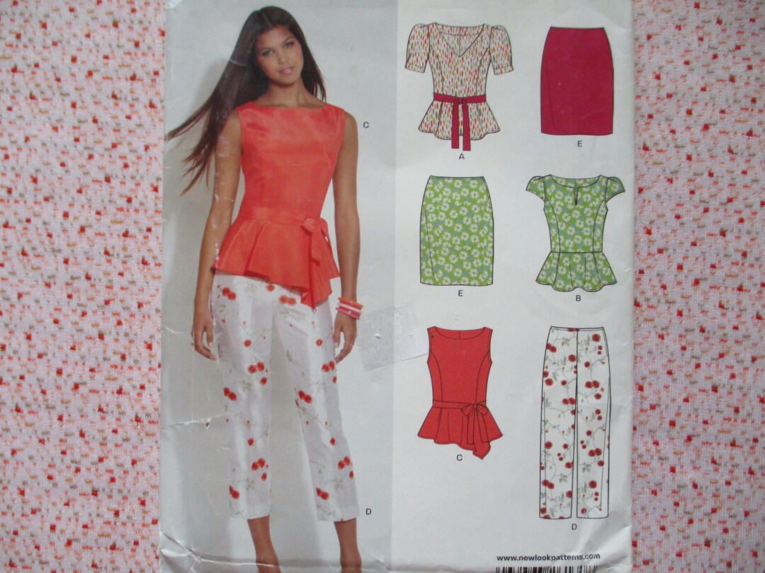 2000s New Look Sewing Pattern 6130 Misses Set of Tops Skirt Capri Pants ...