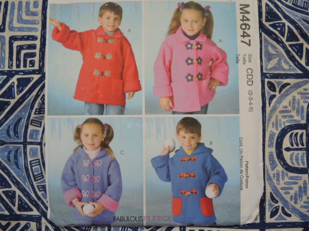 2000s Sewing Pattern Mccalls Toddler and Kids Unlined Coats UNCUT Size ...