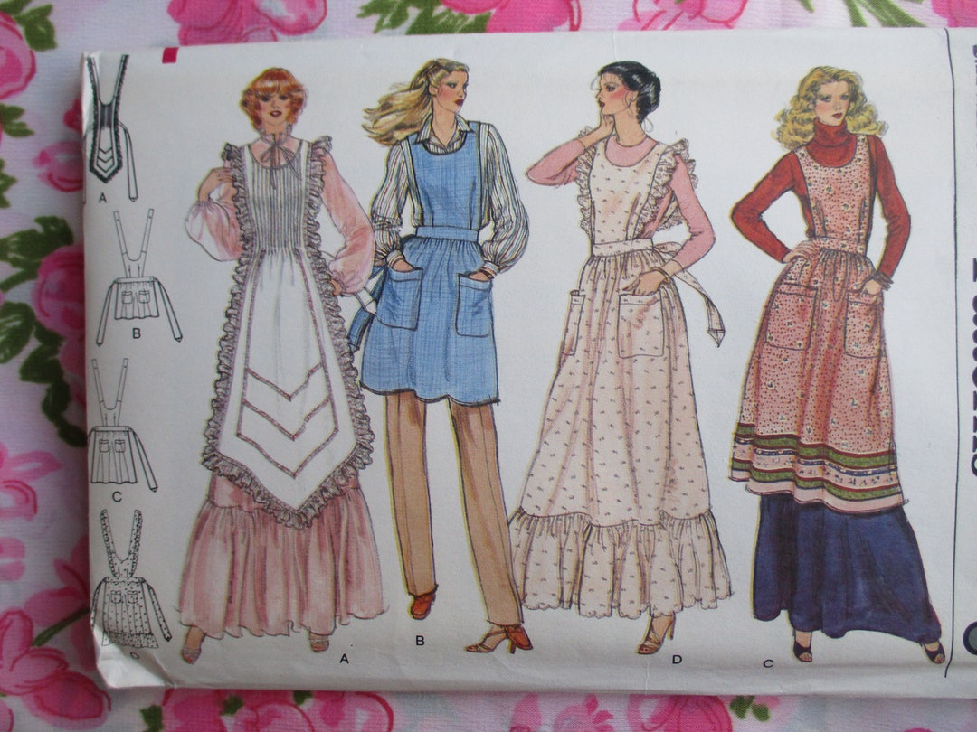 Vintage 1980s Vogue Sewing Pattern 7256 Misses Set of Fancy Aprons Size ...