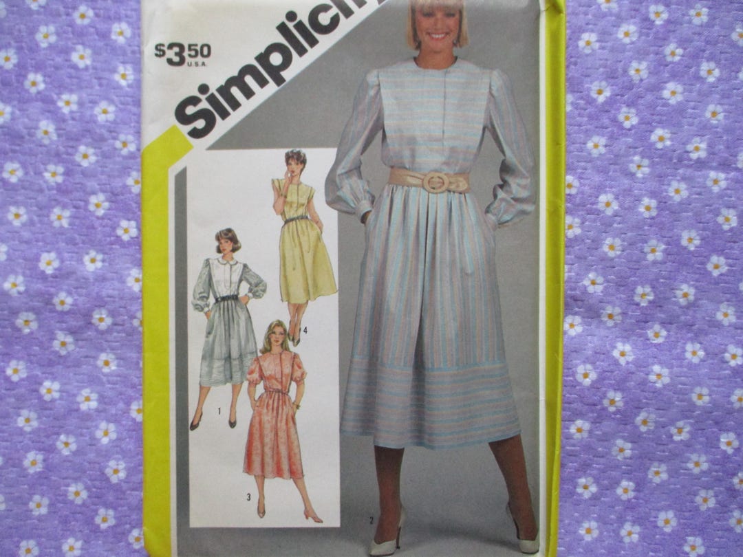 Vintage 1980s Simplicity Sewing Pattern 6243 Misses Pullover Flanged ...