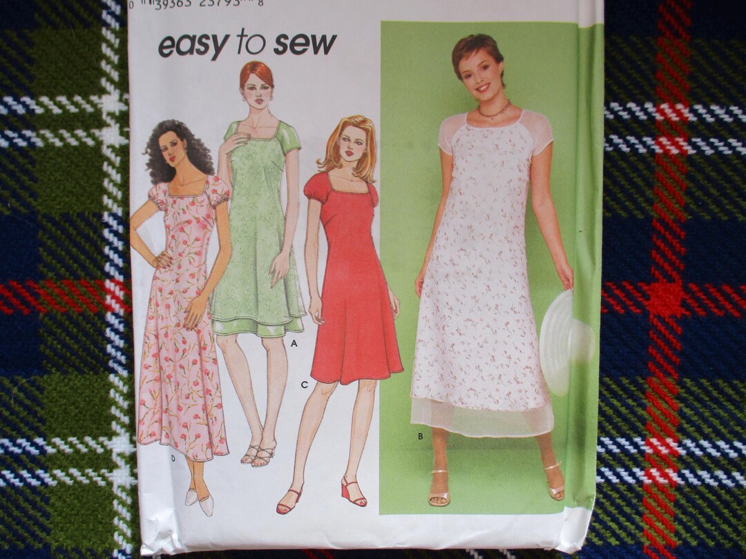 Vintage 1990s Simplicity Sewing Pattern 9118 Misses Easy to Sew Dress ...