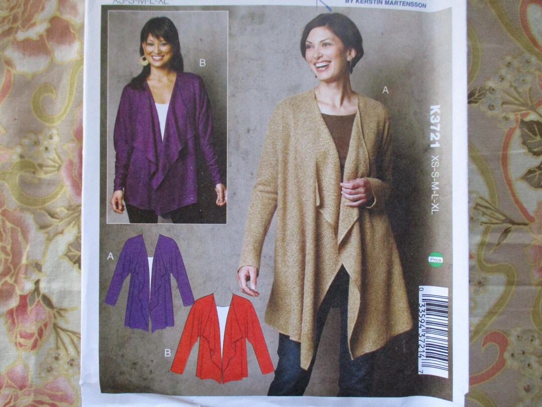 2010s Kwik Sew Sewing Pattern 3721 Misses Cardigans Sizes XS-S-M-L-XL ...