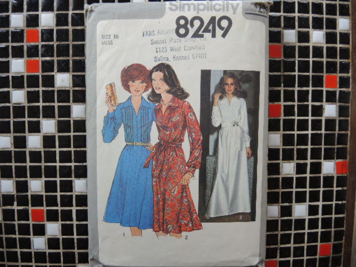 Vintage 1970s Simplicity Sewing Pattern 8249 Misses Dress in - Etsy
