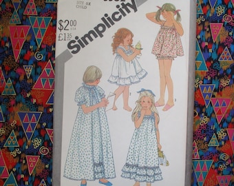Vintage 1980s Simplicity Sewing Pattern 7197 Girls Pajamas and | Etsy
