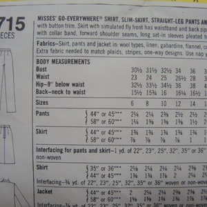 Vintage 1980s Sewing Pattern Simplicity 9715 Misses Shirt Slim Skirt ...